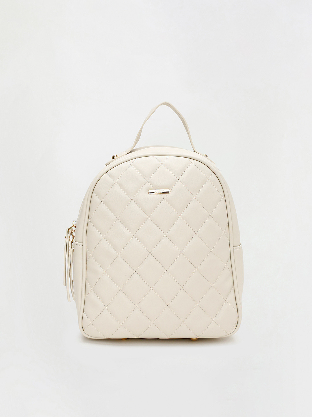 Buy Ginger By Lifestyle Women Off White Textured Backpack - Backpacks ...