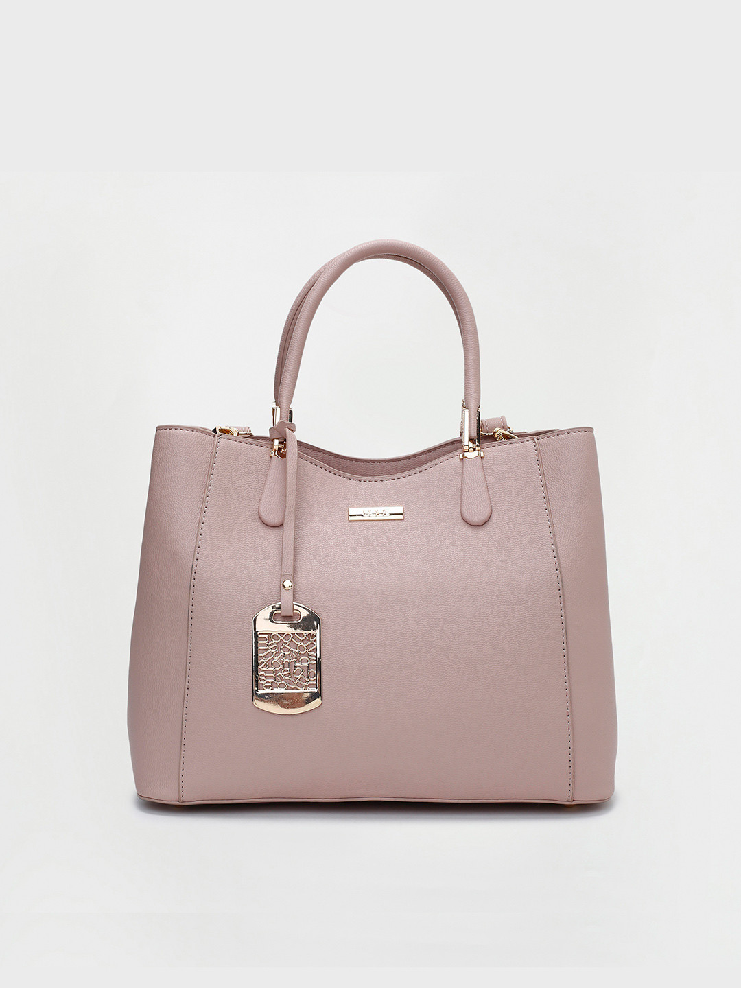 Buy CODE By Lifestyle Pink Solid Structured Handheld Bag - Handbags for ...