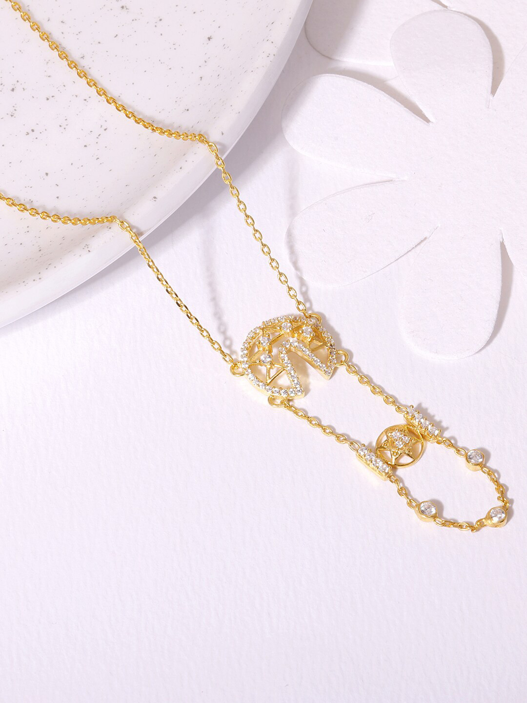 Buy GIVA Gold Plated & White Sterling Silver Chain - Necklace And ...