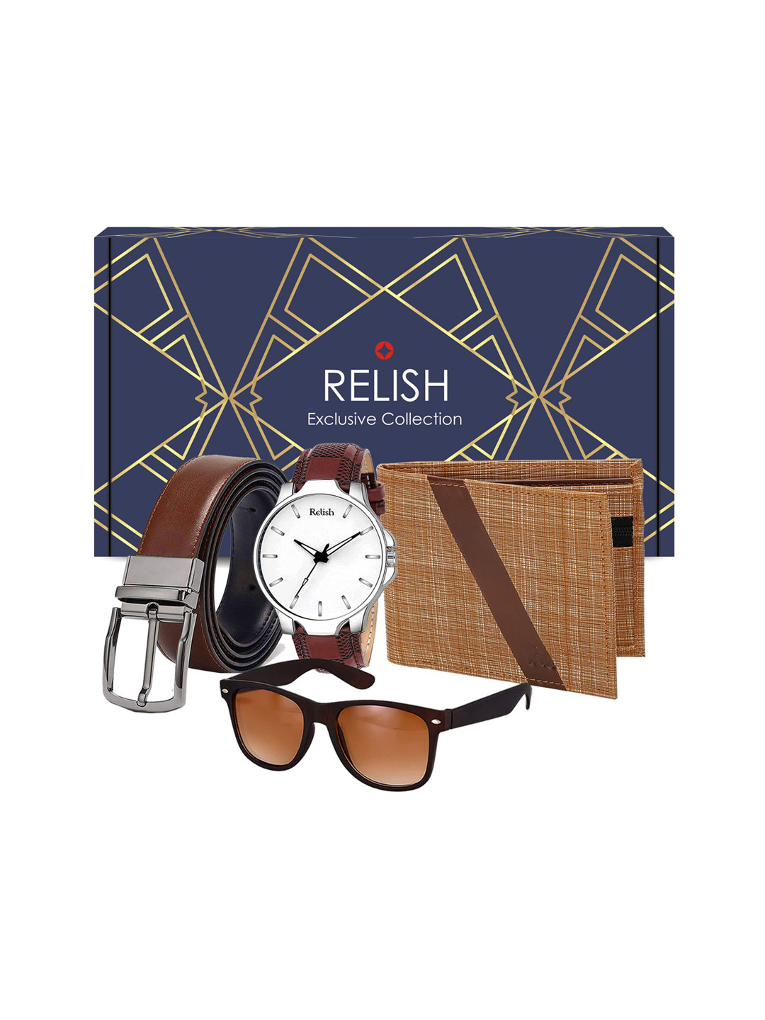 Buy Relish Men Brown Solid Accessory Gift Set - Accessory Gift Set for ...