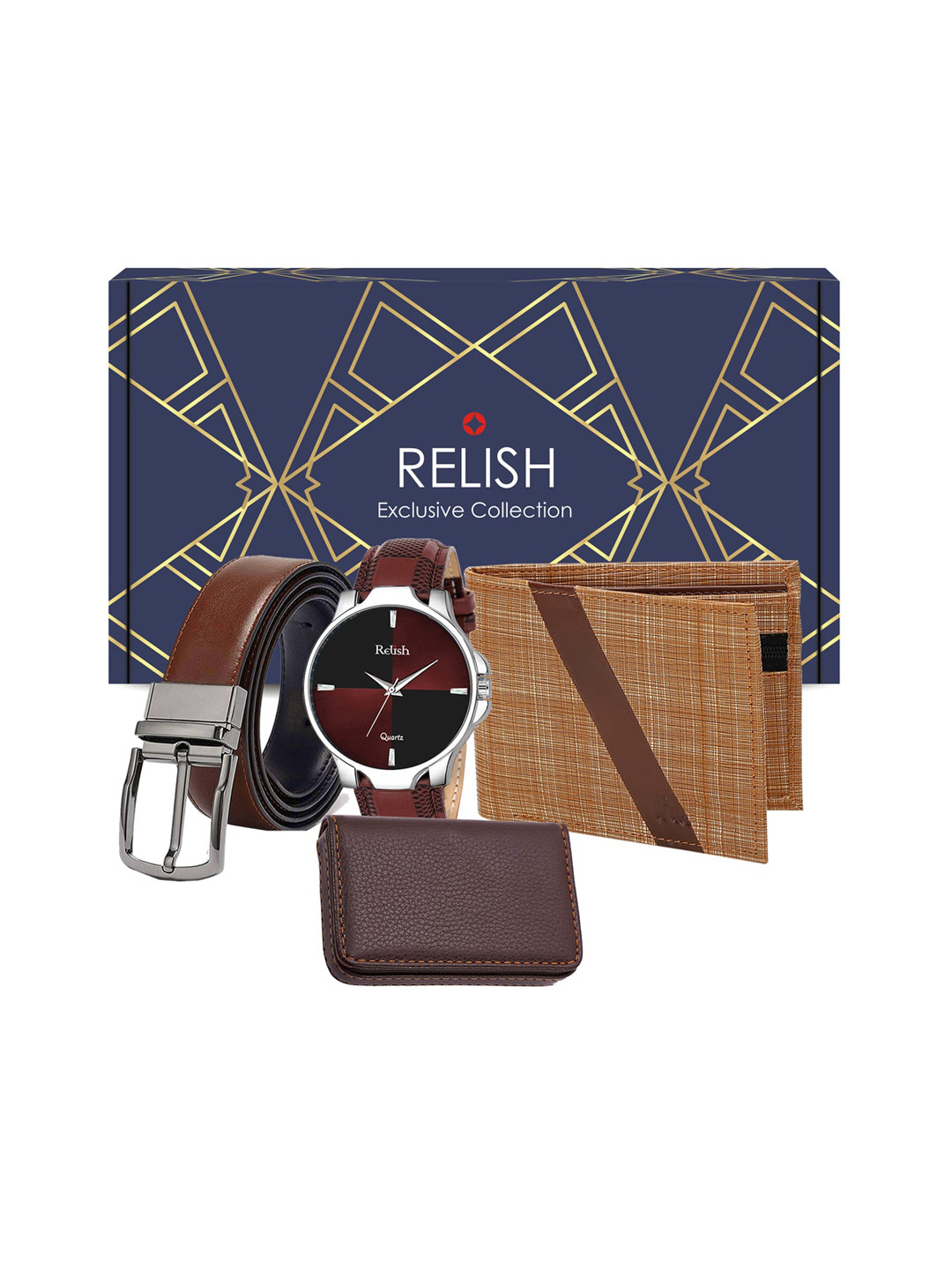 Buy Relish Men Brown Solid Accessory Gift Set - Accessory Gift Set for ...