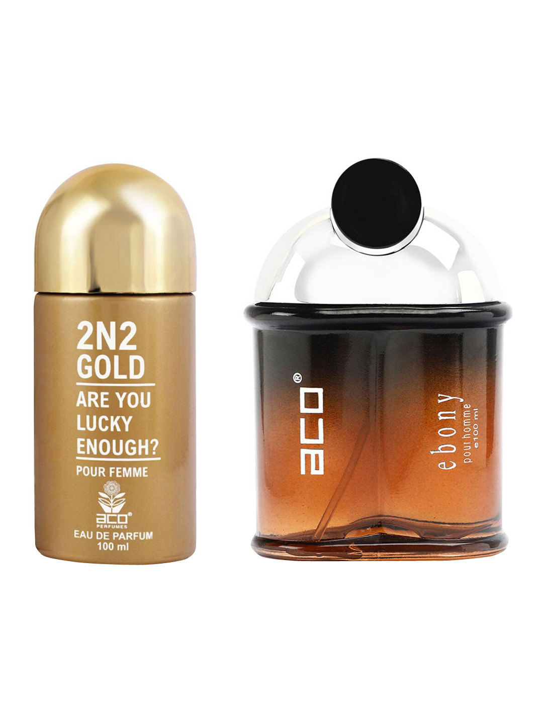 Buy Aco PERFUMES Set Of 2N2 Gold Are You Lucky Enough EDP + Men Ebony ...
