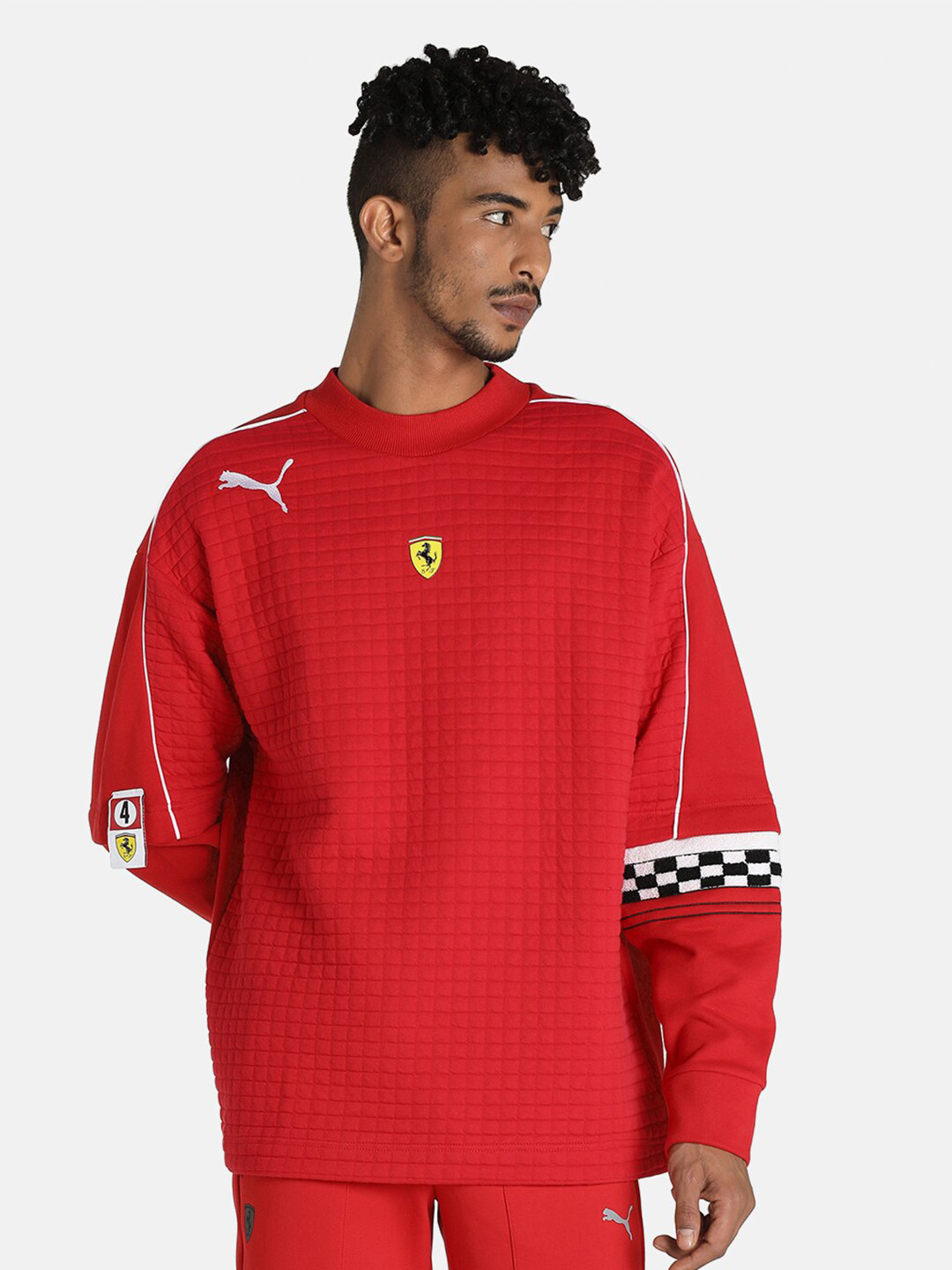 Buy PUMA Motorsport Men Red Ferrari Race Statement Crew Solid Motor ...