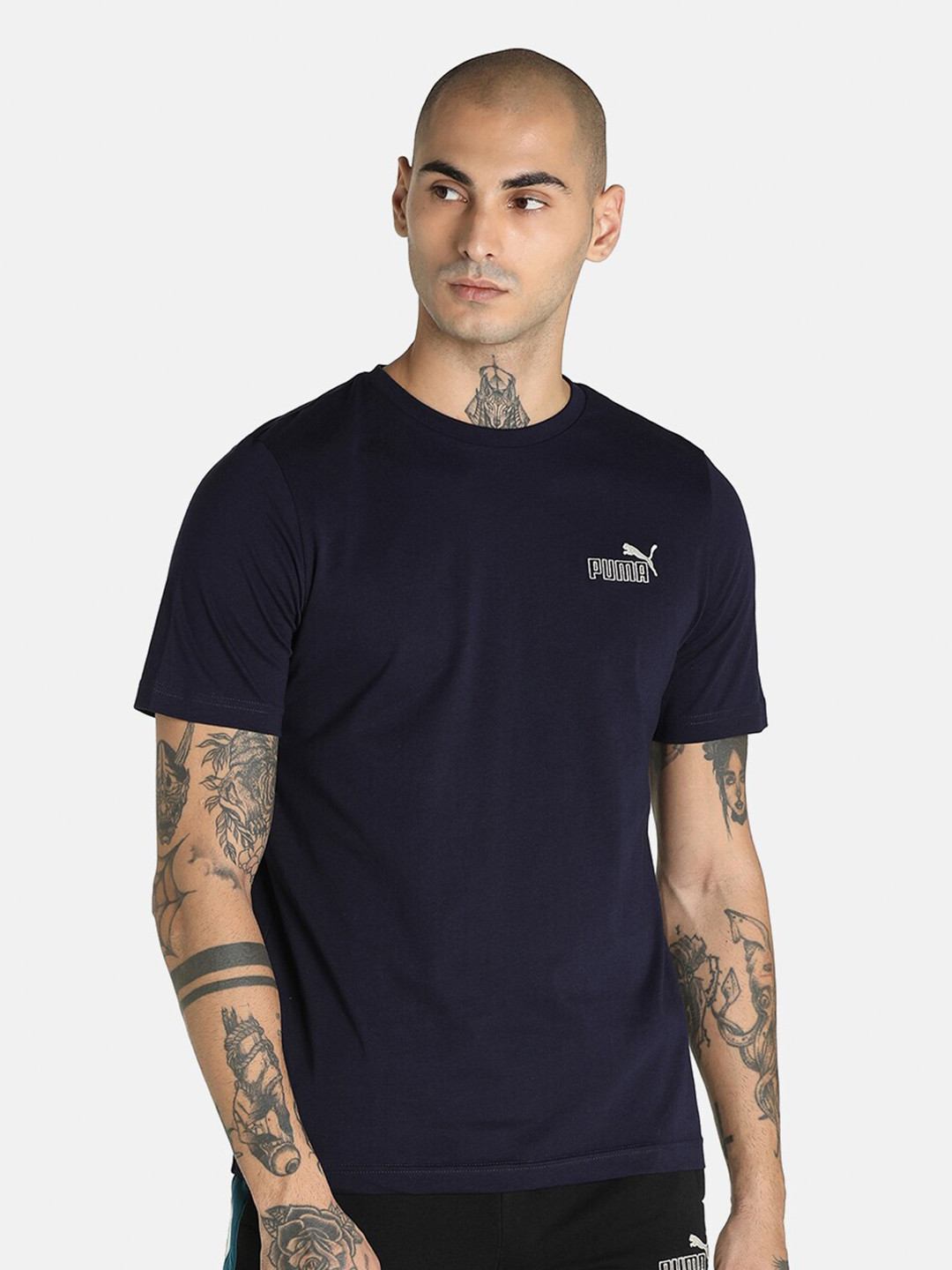 Buy Puma Men Navy Blue X 1Der KL Rahul Design Core Ii Cotton T Shirt ...