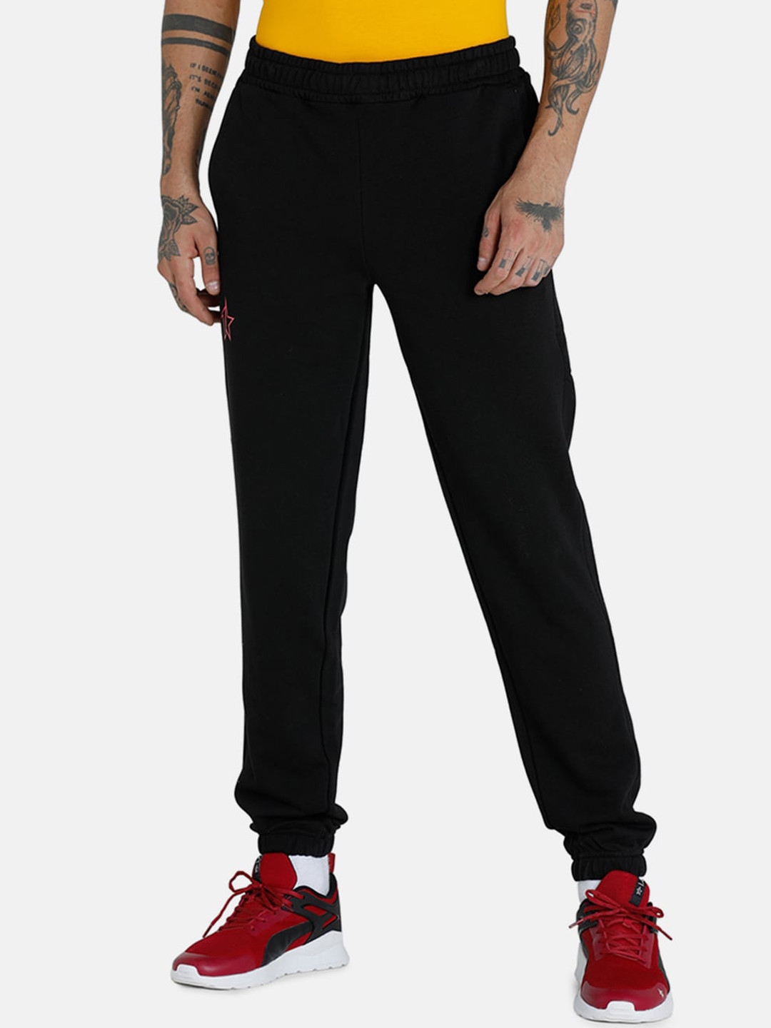 Buy Puma Men Black Solid Regular Fit X 1DER Cotton Joggers - Track ...