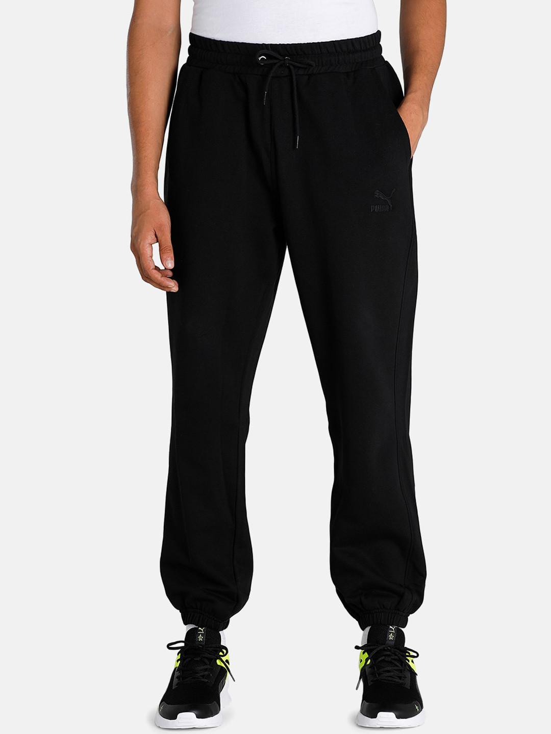 Buy Puma Men Black PUMA X 1DER Printed Relaxed Fit Cotton Joggers ...