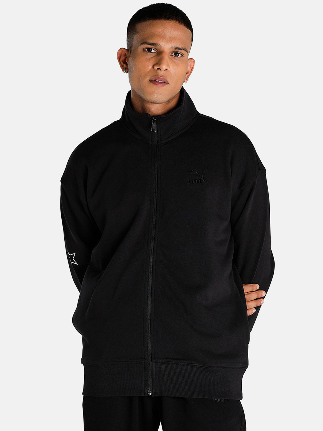 Buy Puma Men Black PUMA X 1DER Full Zip Cotton Outdoor Sporty Jacket ...