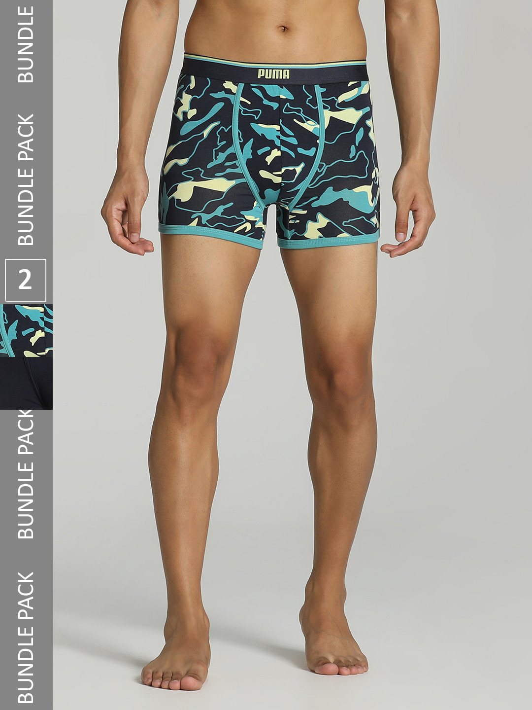 Buy Puma Men Pack Of 2 Blue Stretch Camo Trunks - Trunk for Men ...