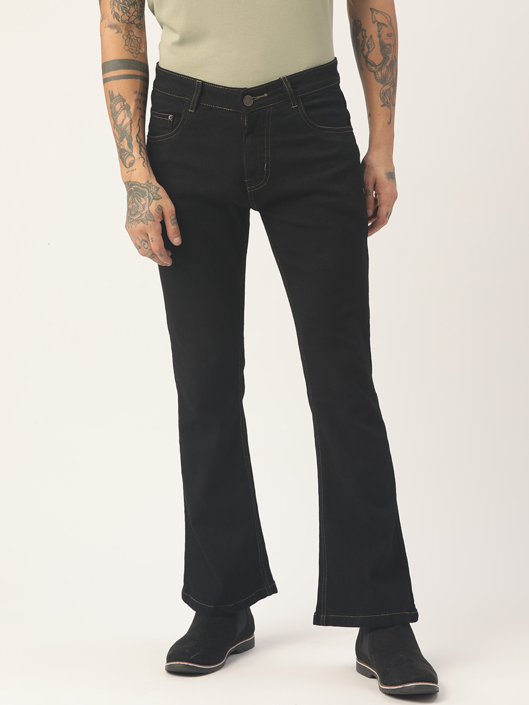Buy PARIS HAMILTON Men Black Solid Bootcut Stretchable Jeans - Jeans ...