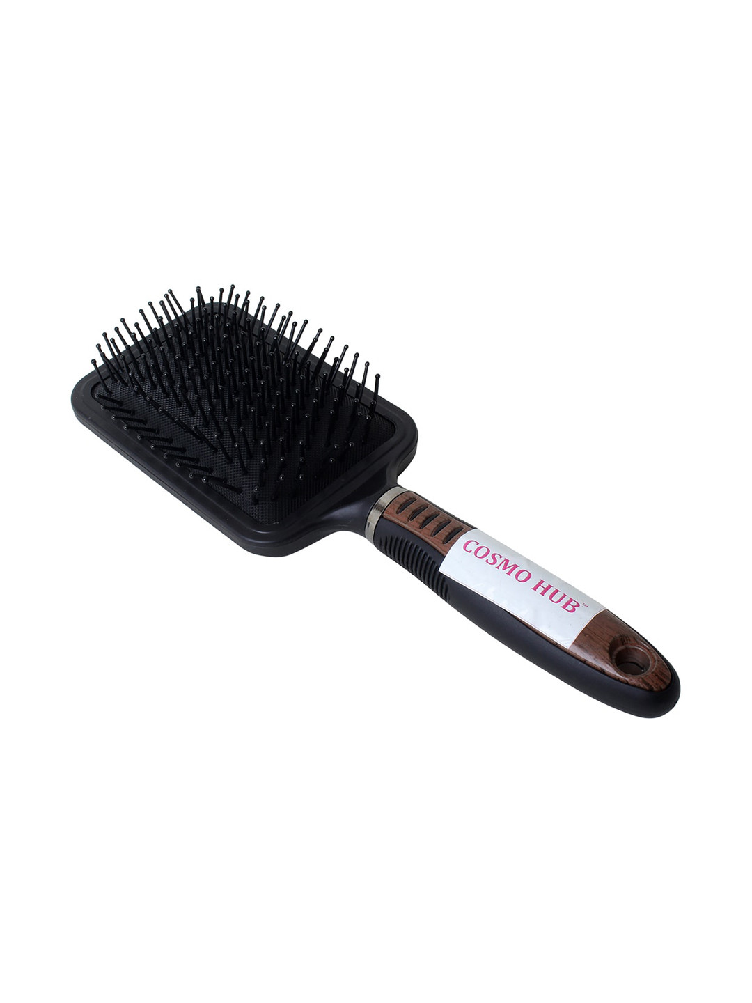 Buy COSMO HUB Wooden Square Major Brush With Cushion Black - Hair Brush ...