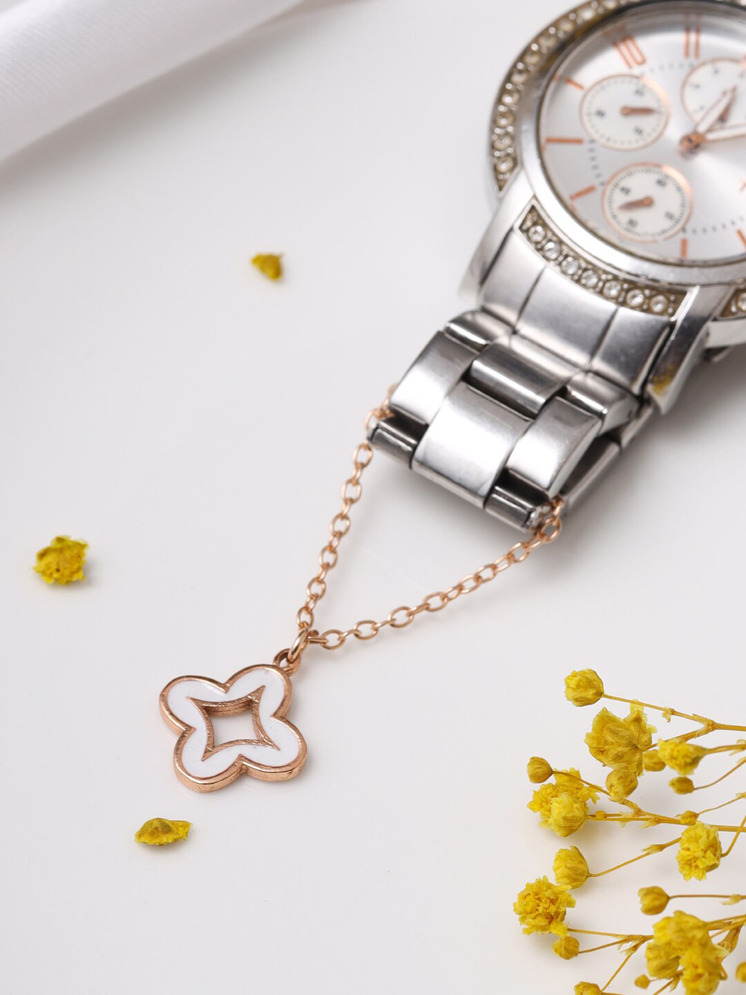 Buy Mitali Jain Women Rose Gold Toned Clove Watch Chain Charm - Charms ...