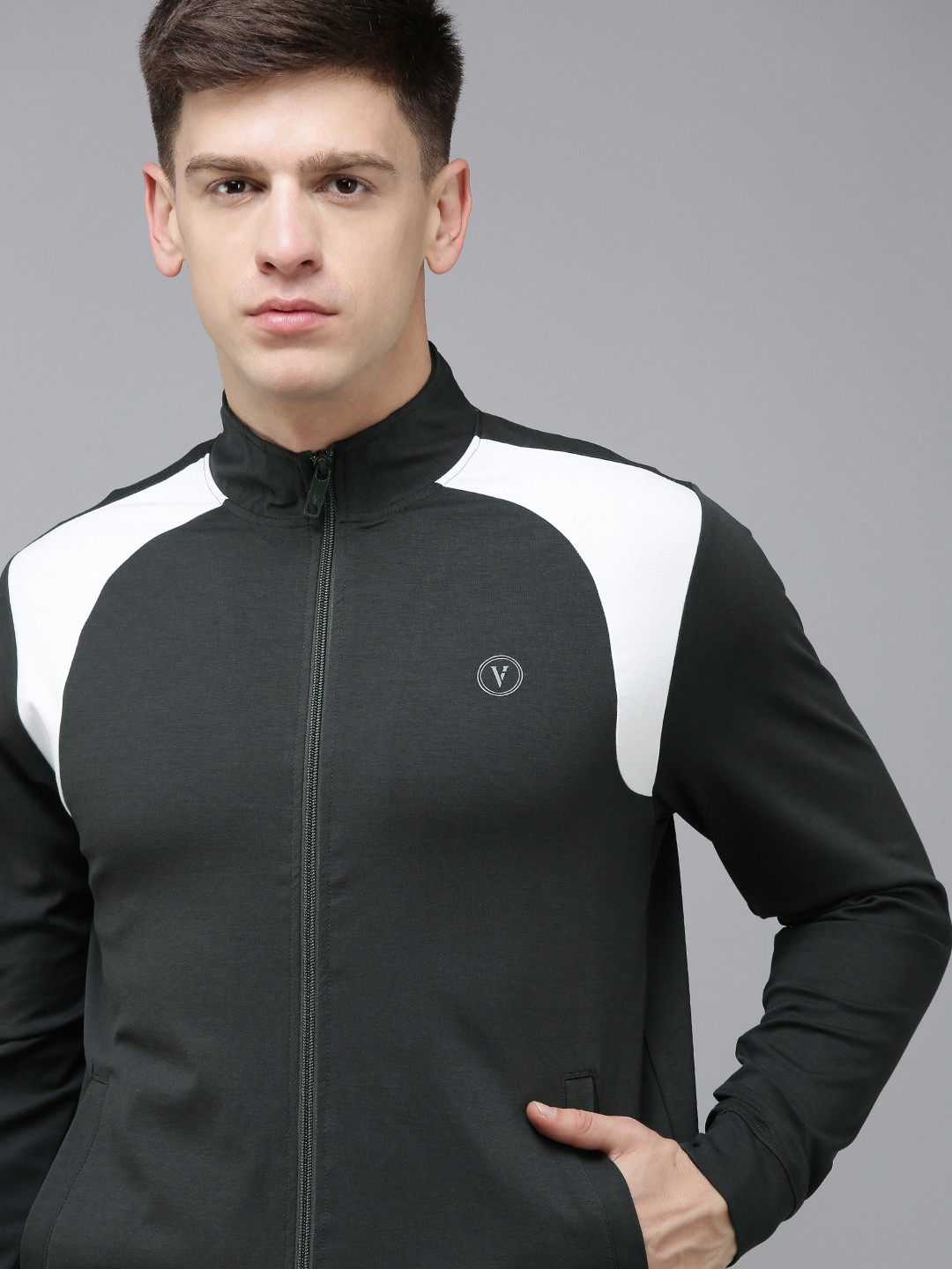 Buy Van Heusen Flex Men Running Solid Knitted Sports Active Fit Bomber ...