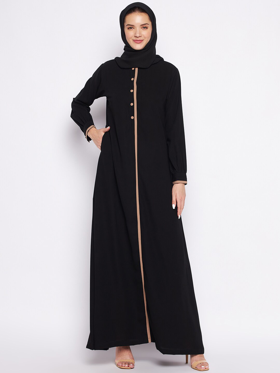 Buy NABIA Women Black Solid Abaya Burqa - Burqas for Women 20680860 ...