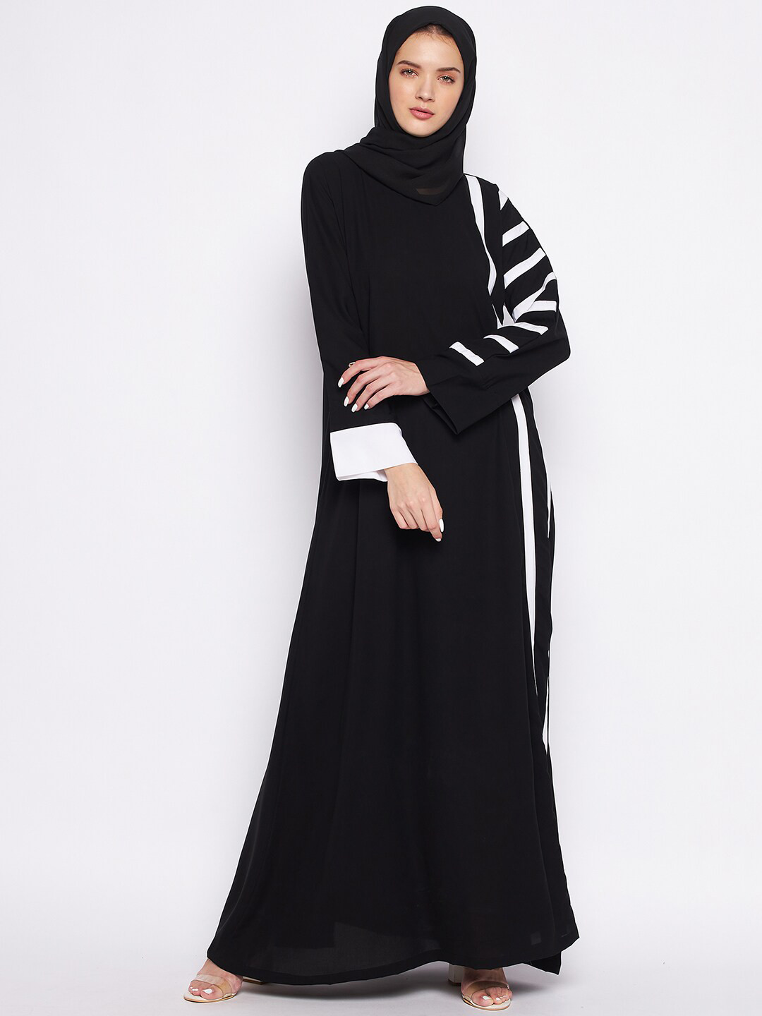 Buy NABIA Women Black A Line Solid Abaya Burqa - Burqas for Women ...