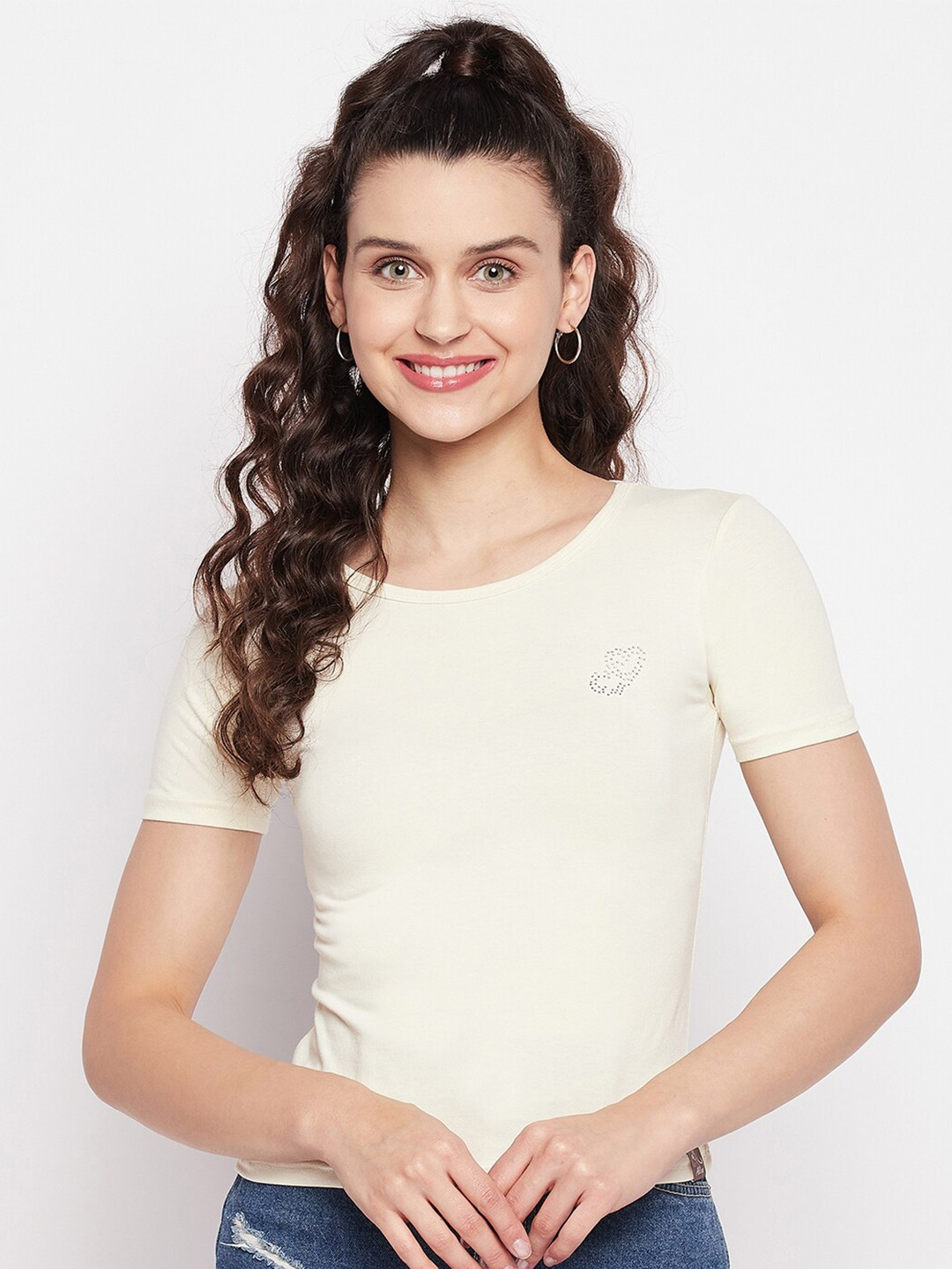 Buy ALIZA Women Cream Coloured Top - Tops for Women 20681336 | Myntra