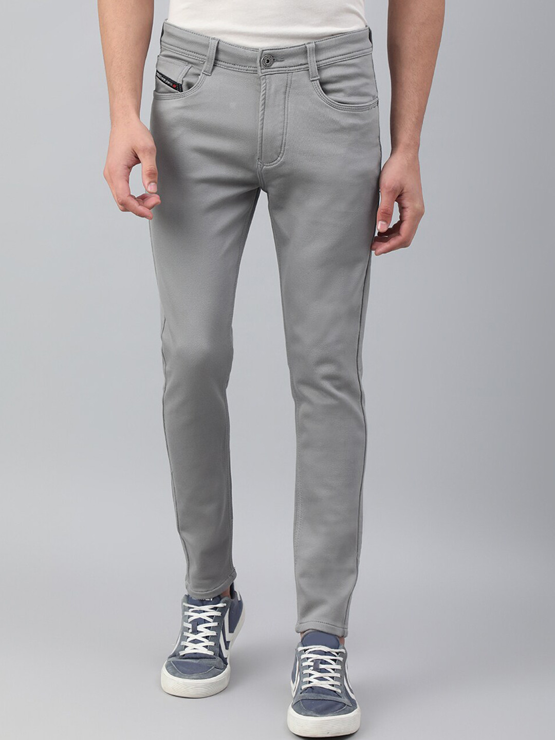Buy Code 61 Men Grey Skinny Fit Low Rise Cotton Stretchable Jeans ...