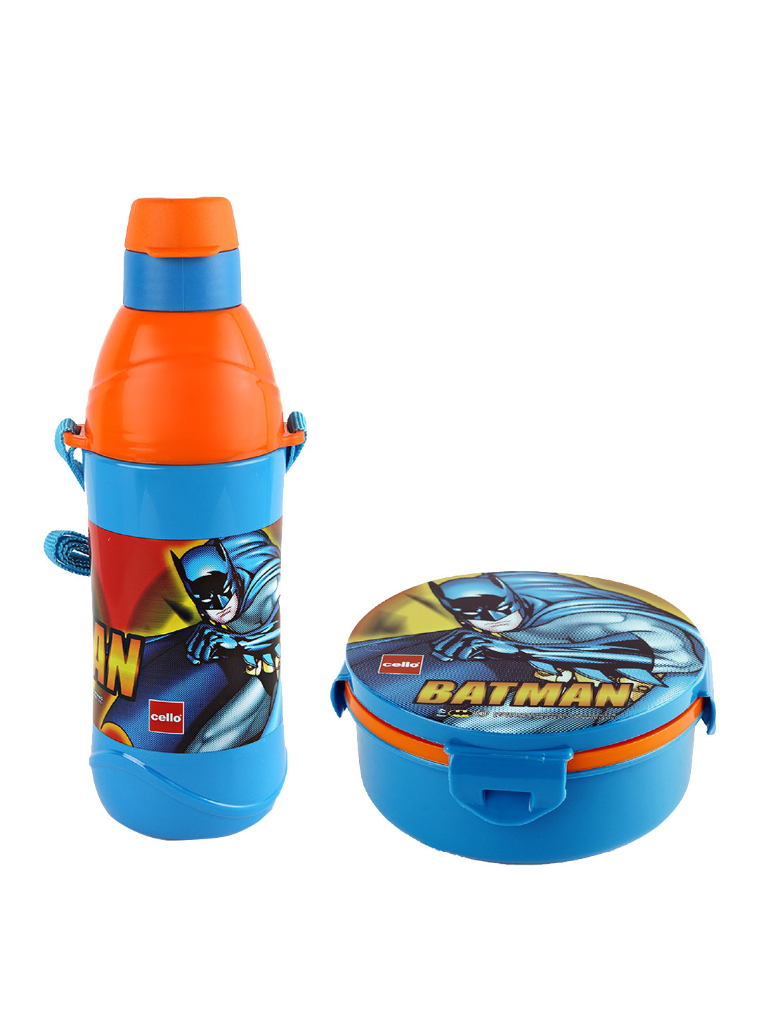 Buy Cello Tiffy Set Of 2 Blue Batman Print Lunch Box And Puro Water ...