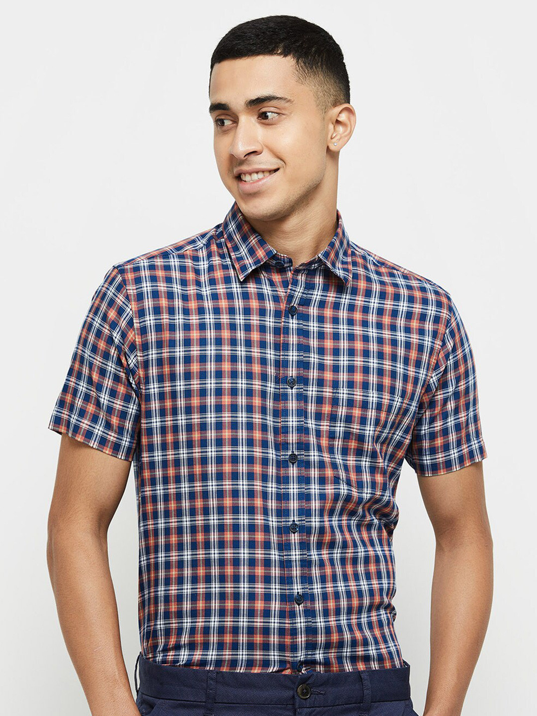 Buy Max Men Coral Classic Checked Cotton Casual Shirt - Shirts for Men ...