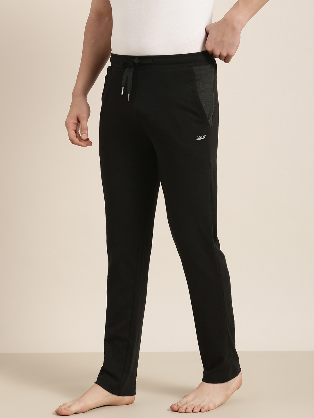 Buy Sweet Dreams Men Black Solid Lounge Pants - Lounge Pants for Men ...