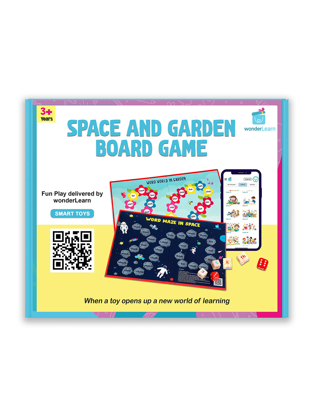 Buy WonderLearn Kids White & Blue Two Sided Word Building Board Game ...