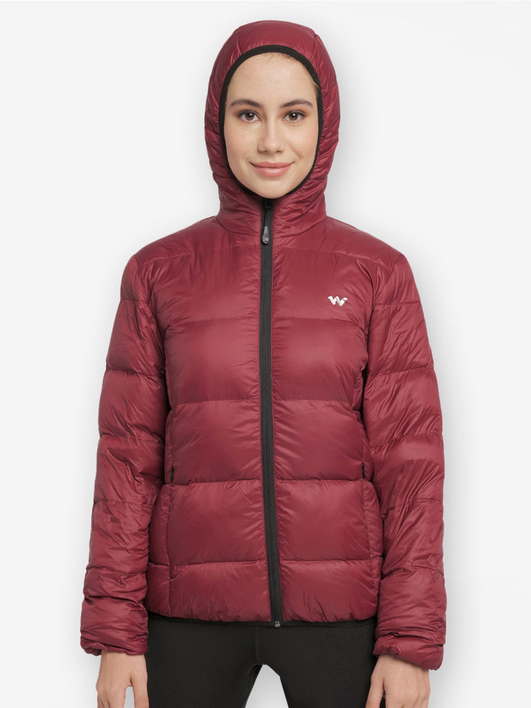Buy Wildcraft Women Maroon Water Resistant Crop Outdoor Padded Jacket ...