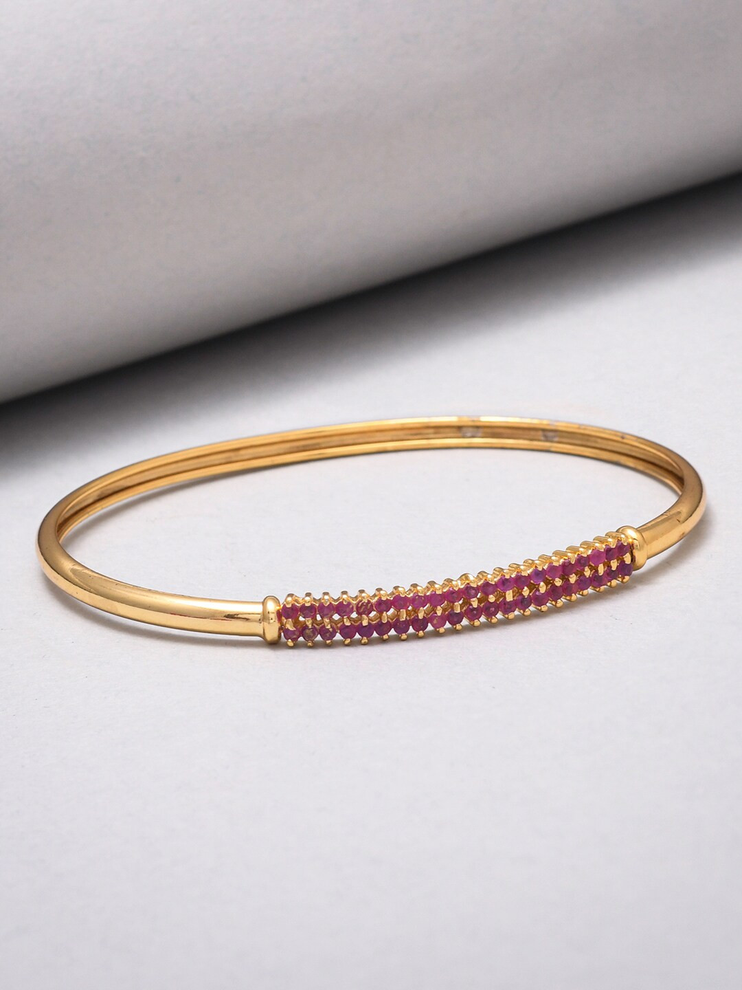 Buy Voylla Women Gold Toned & Red Brass Gold Plated Bangle Style ...