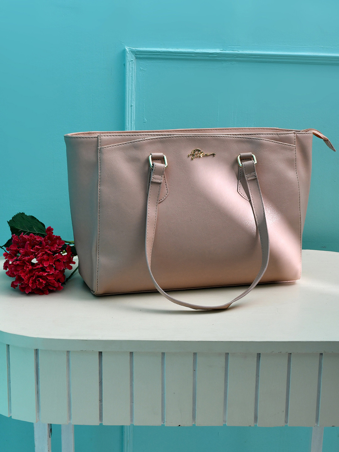 Buy Police Beige Leather Oversized Structured Shoulder Bag - Handbags ...