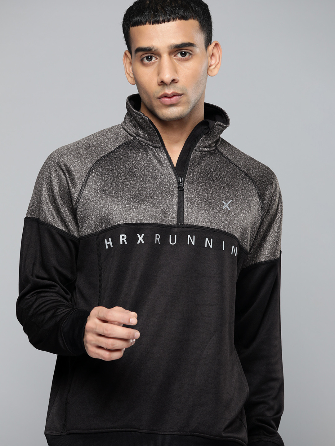 Buy HRX By Hrithik Roshan Men Black Printed Sweatshirt - Sweatshirts ...