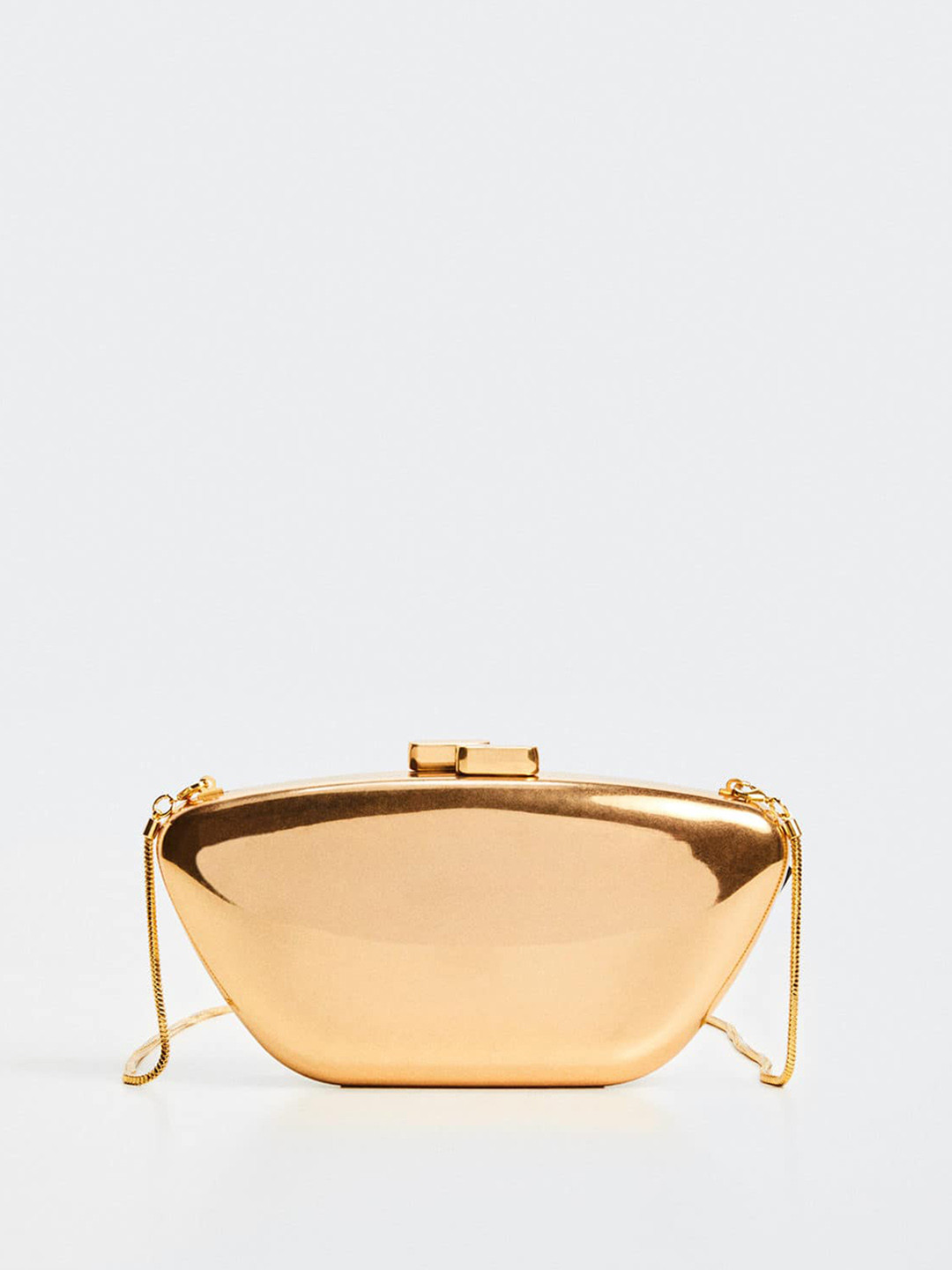 Buy MANGO Women Gold Toned Solid Box Clutch - Clutches for Women ...