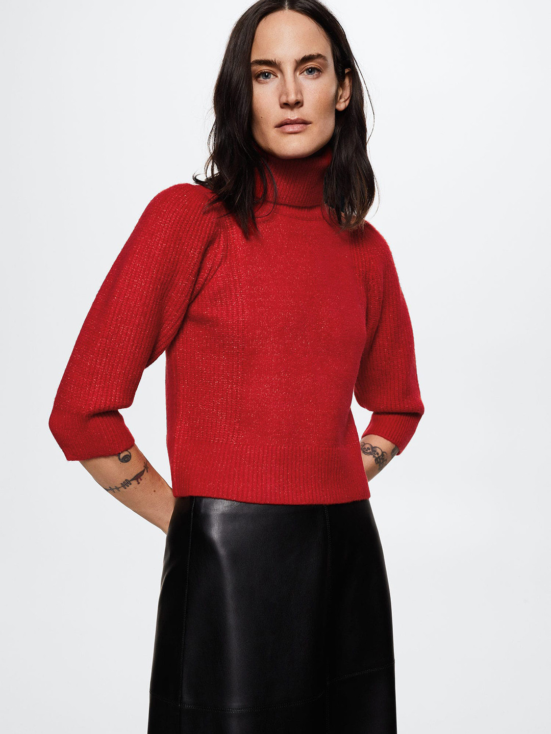 Buy MANGO Women Maroon Solid Sustainable Pullover - Sweaters for Women ...