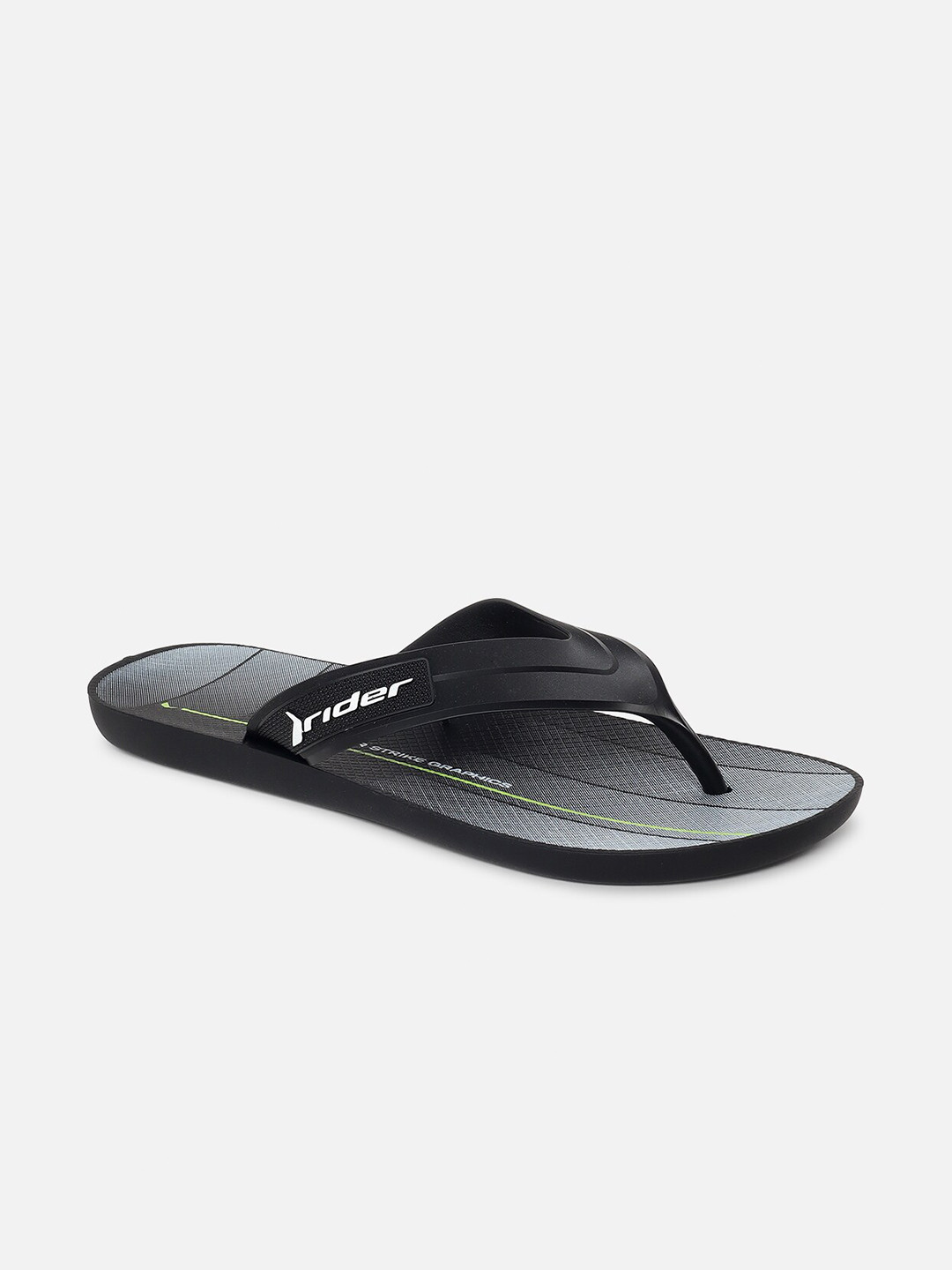 Buy Rider Men Black & Green Printed Thong Flip Flops - Flip Flops for ...