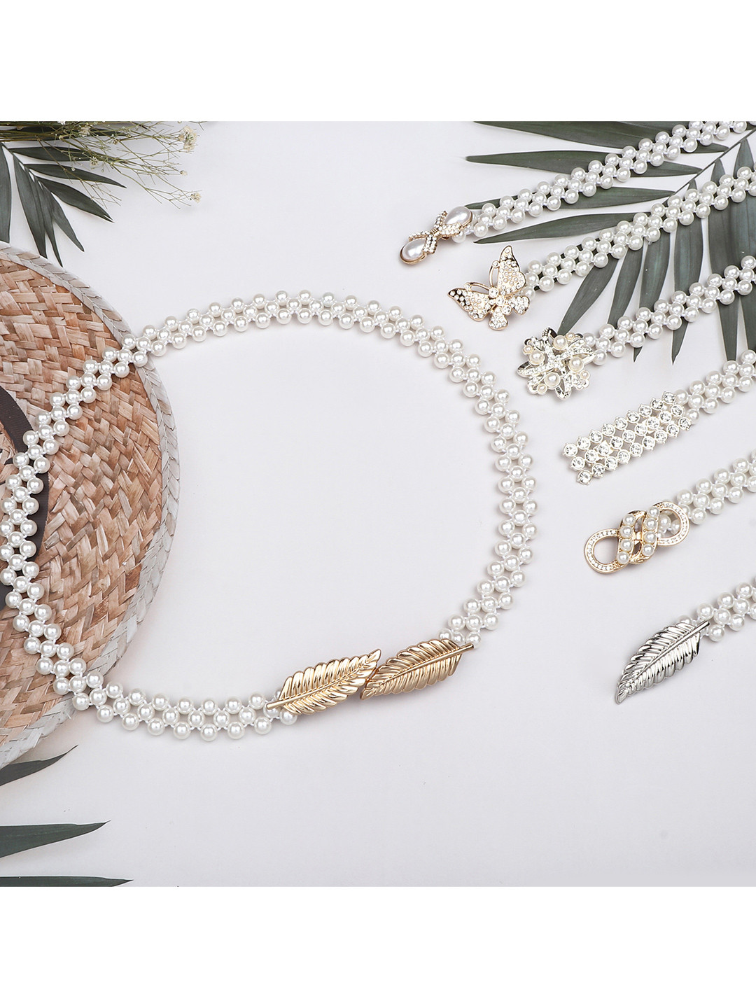 Buy ZORO Women Gold Toned Pearl Stretchable Embellished Belt - Belts ...