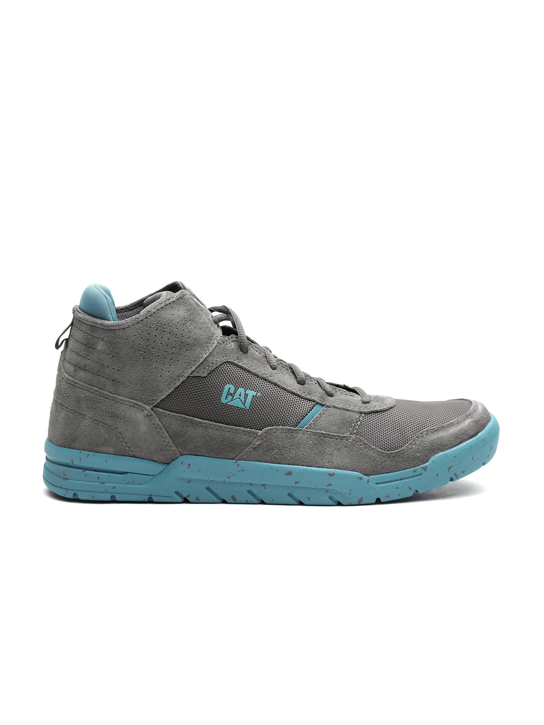 Buy CAT Men Grey Solid Suede Mid Top Sneakers - Casual Shoes for Men ...
