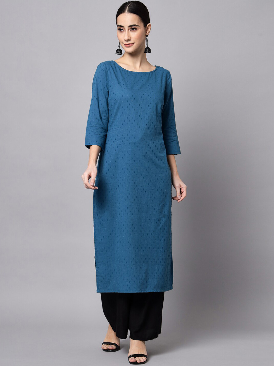 Buy Sutidora Women Blue Thread Work Kurta - Kurtas for Women 20714344 ...