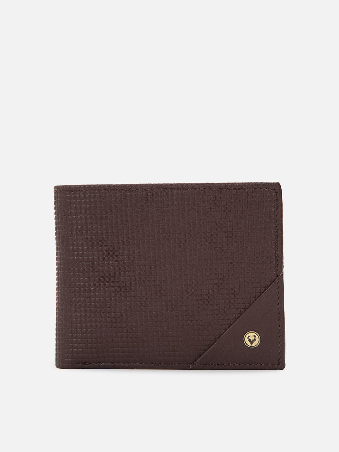 Buy Allen Solly Men Brown Textured Leather Two Fold Wallet - Wallets ...