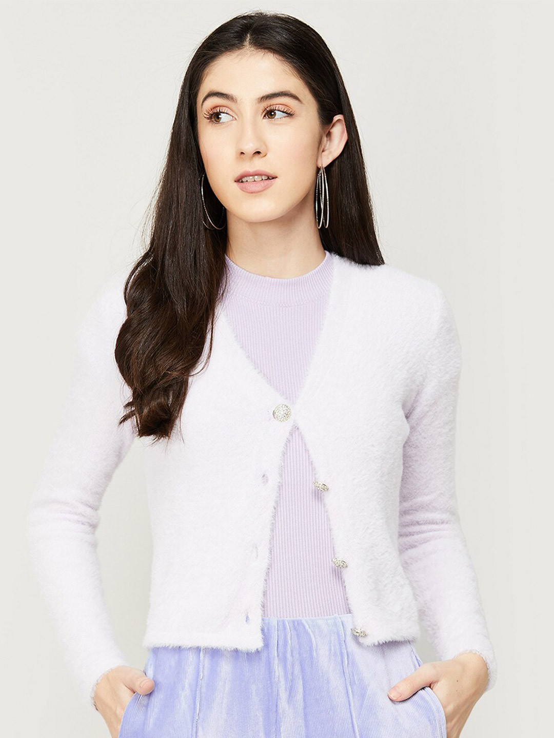 Buy CODE By Lifestyle Women White Cardigan - Sweaters for Women ...