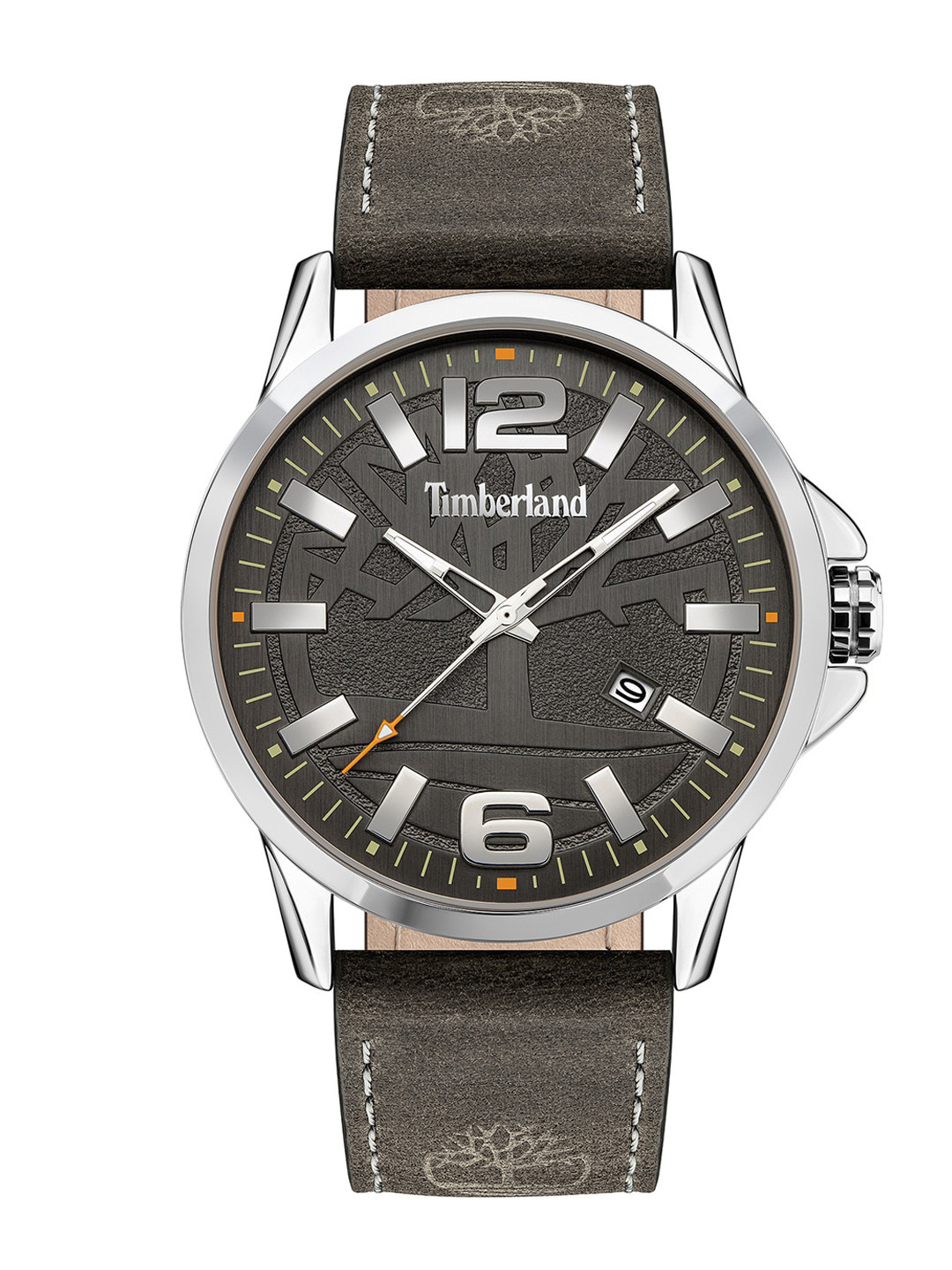 Buy Timberland Men Grey Dial & Leather Strap Analogue Watch ...