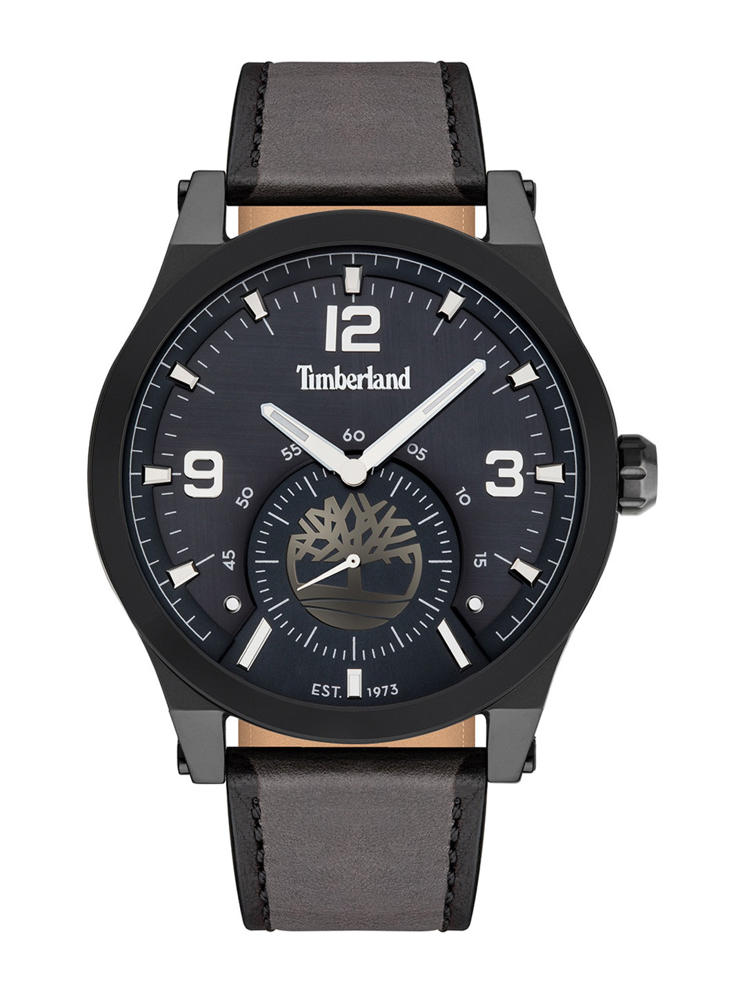 Buy Timberland Men Blue Dial & Grey Leather Strap Analogue Watch ...