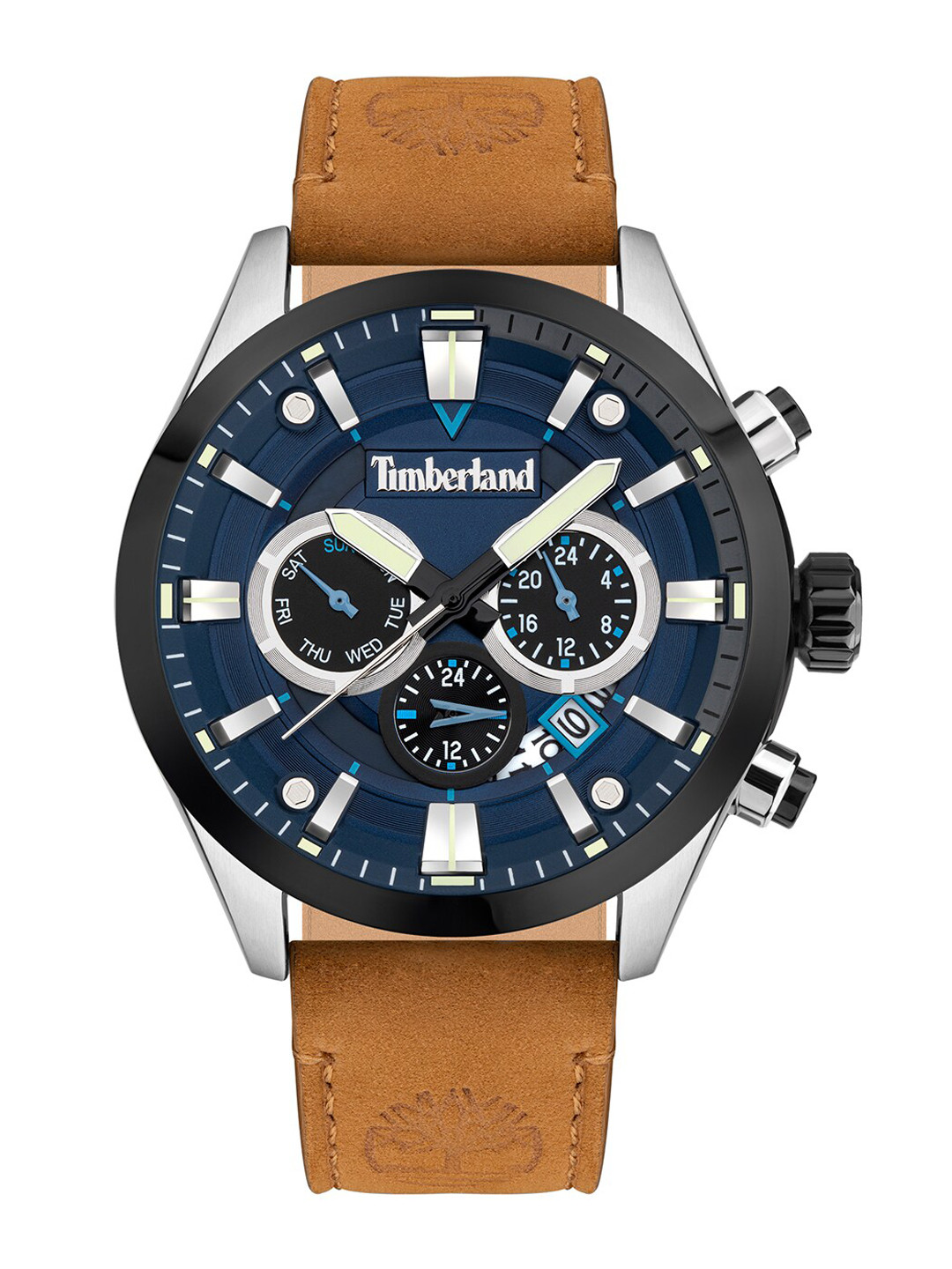 Buy Timberland Men Blue Dial & Brown Leather Strap Analogue Watch ...