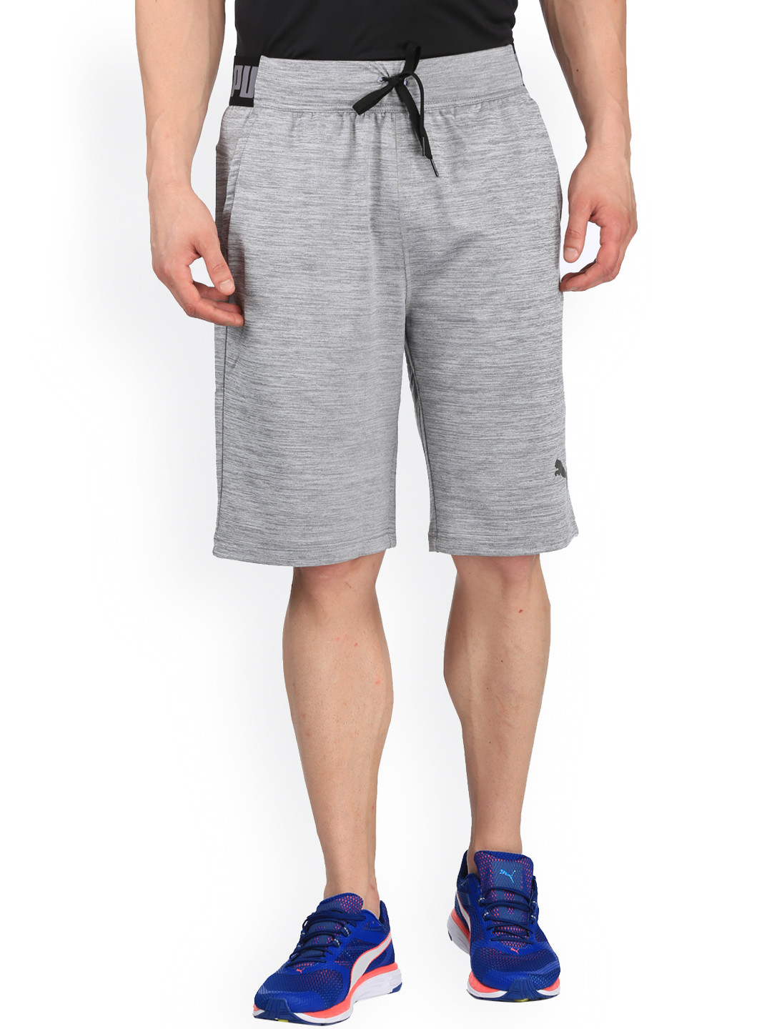 Buy Puma Men Grey Melange Solid TECH FLEECE DryCELL Sports Shorts ...