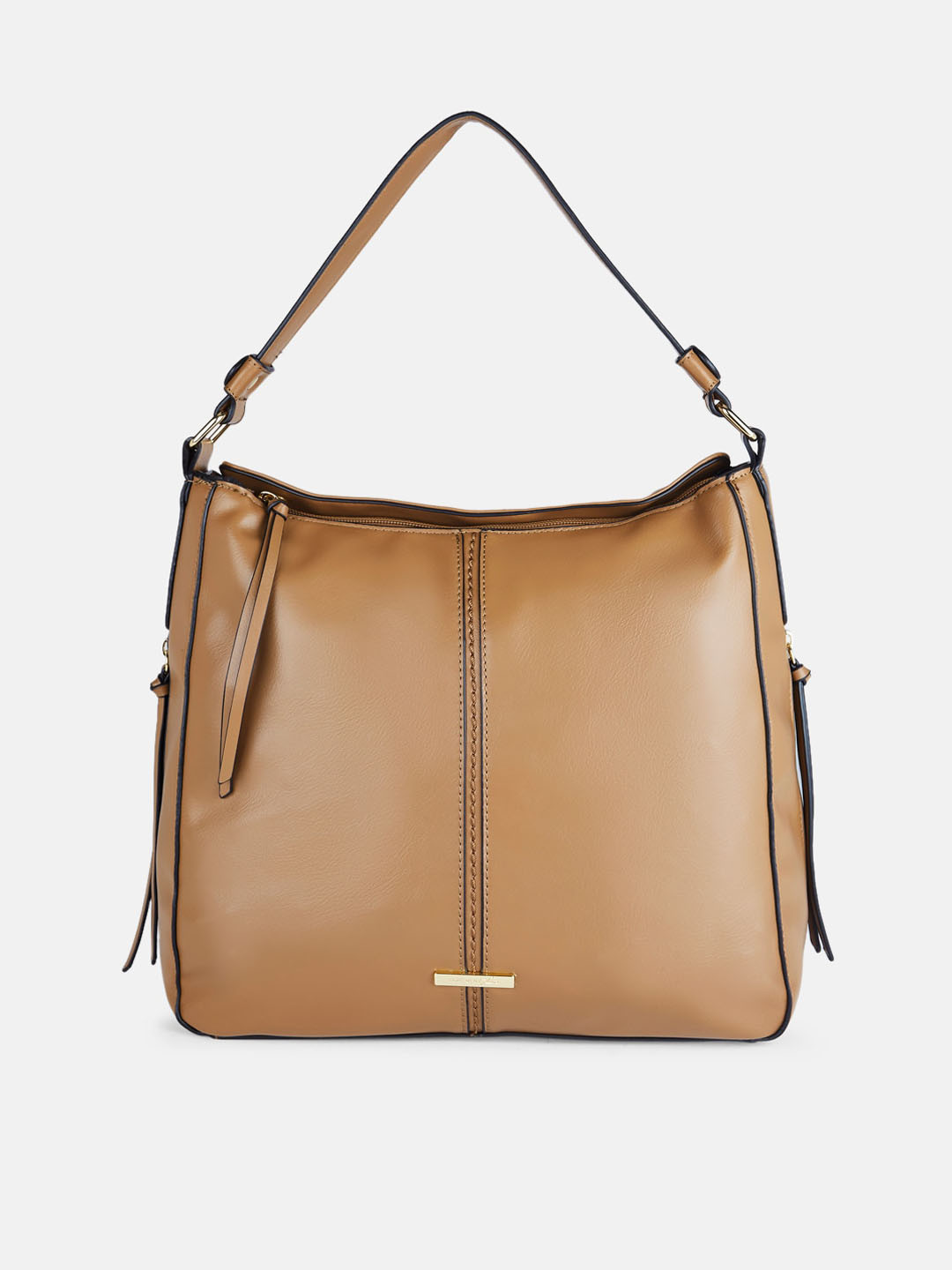 Buy Forever Glam By Pantaloons Women Tan Oversized Structured Hobo Bag ...