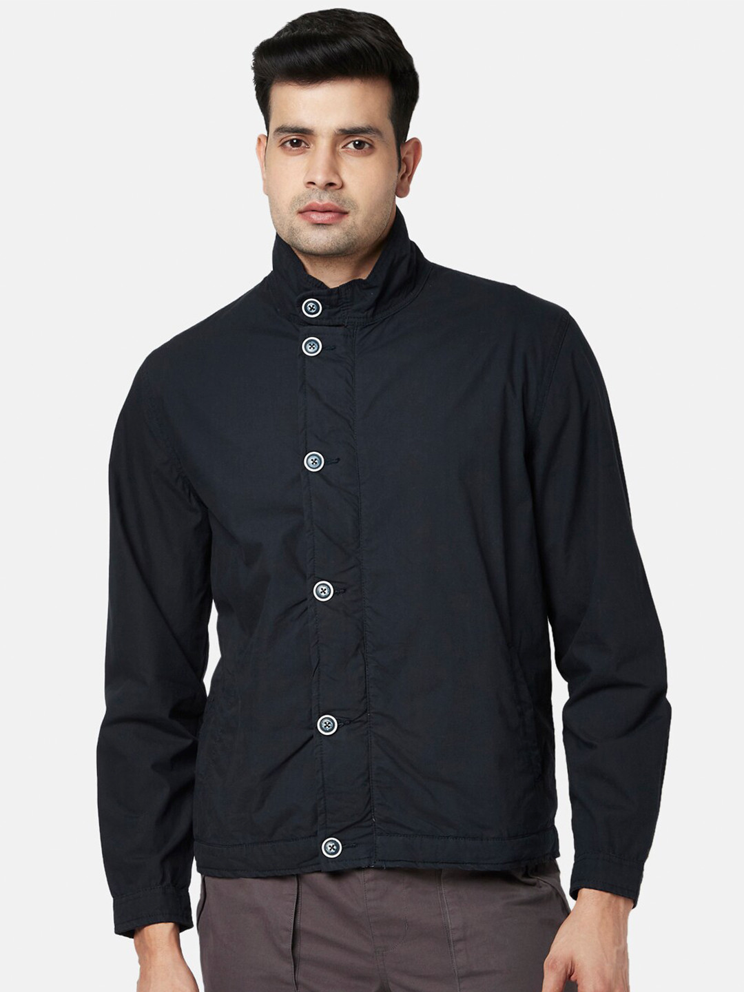 Buy Urban Ranger By Pantaloons Men Navy Blue Cotton Tailored Jacket ...