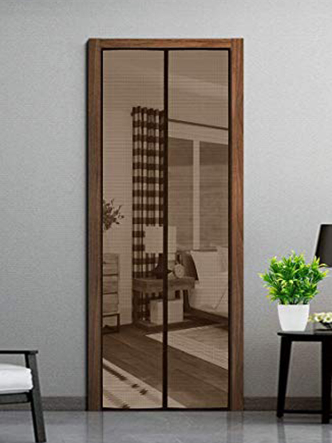 Buy Classic Mosquito Net Brown Solid Door Foldable Mosquito Nets ...