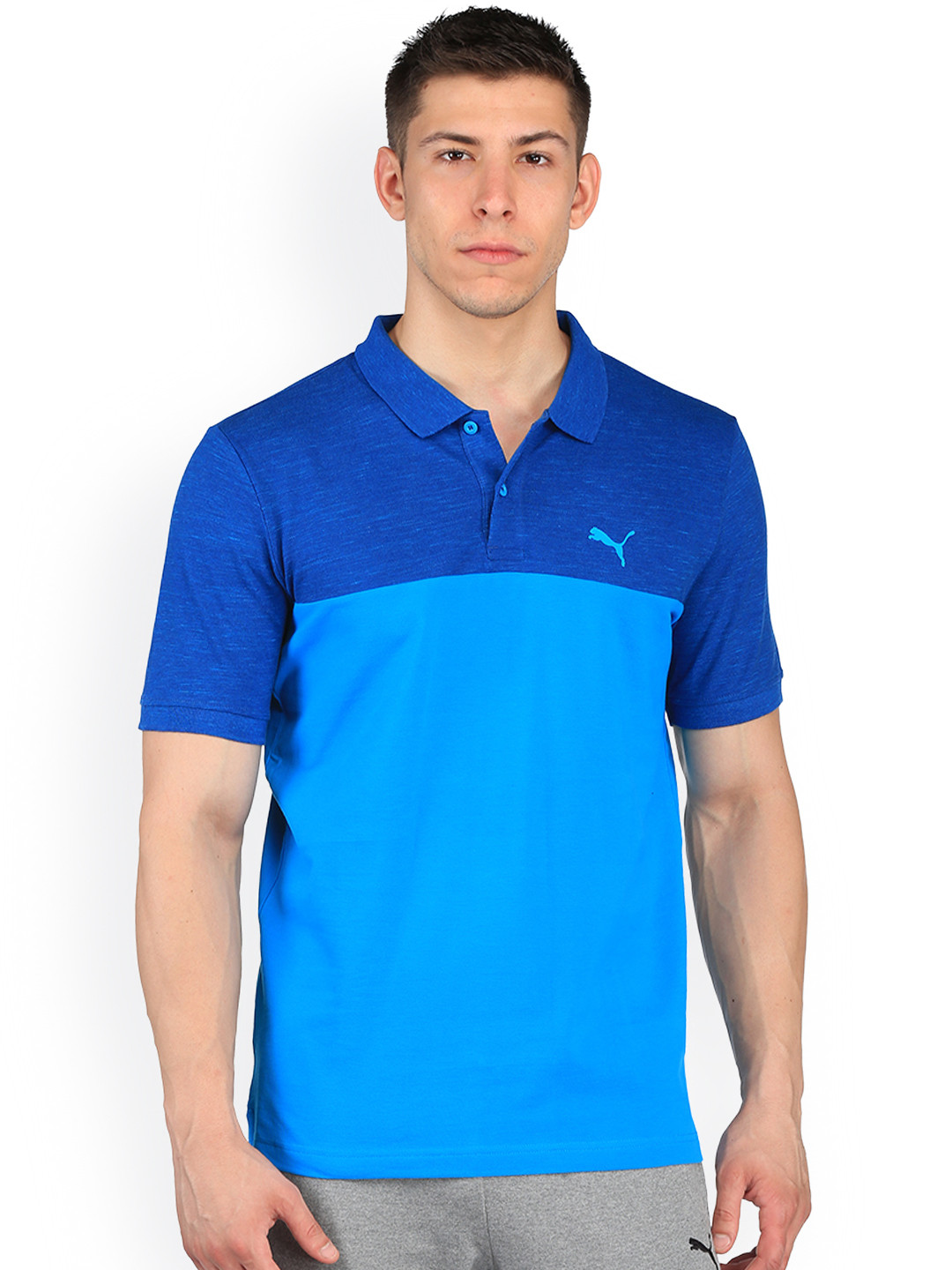 Buy Puma Men Blue RebelBlock Colourblocked Polo T Shirt - Tshirts for ...