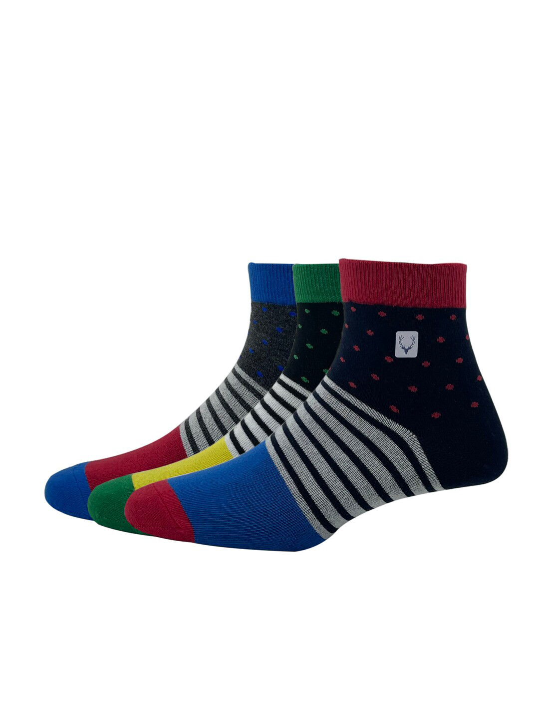 Buy Allen Solly Men Pack Of 3 Patterned Cotton Above Ankle Length Socks ...