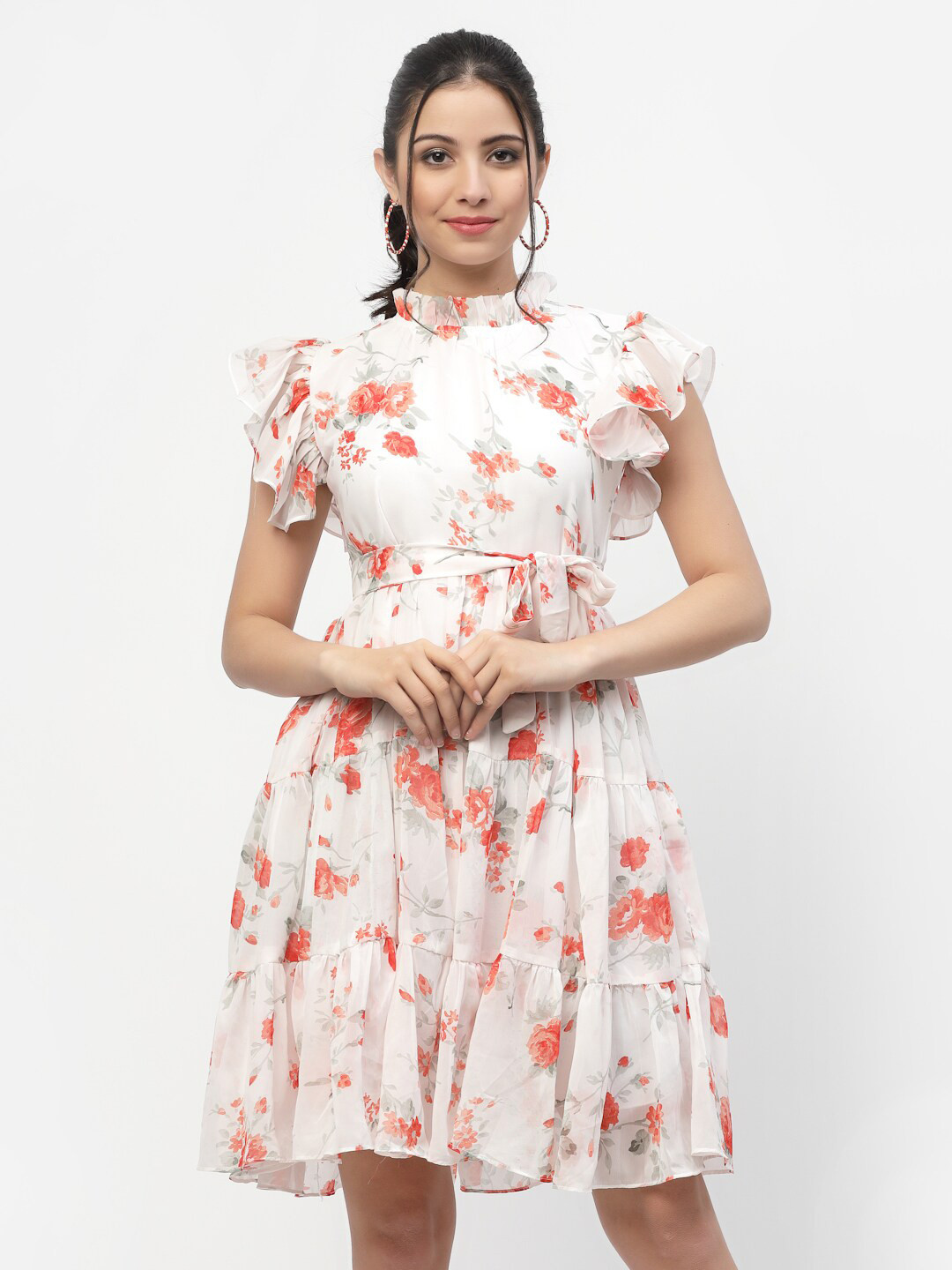 Buy MISS AYSE White Floral Georgette Dress - Dresses for Women 20729688 ...