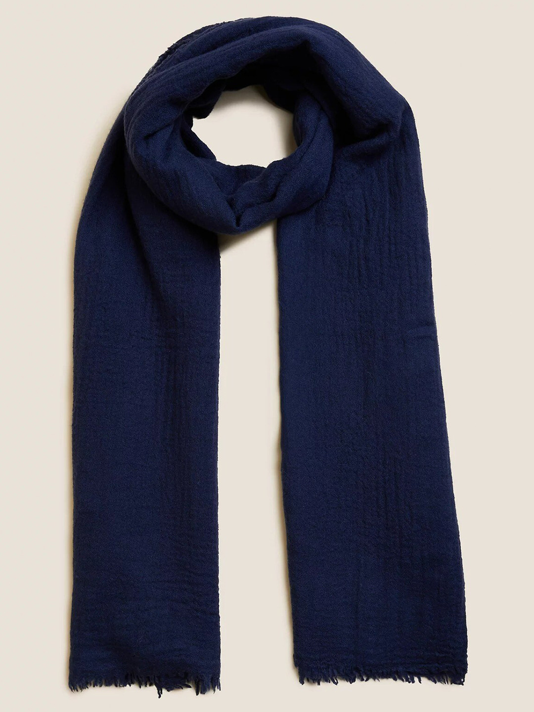 Buy Marks & Spencer Women Navy Blue Acrylic Scarf - Scarves for Women ...