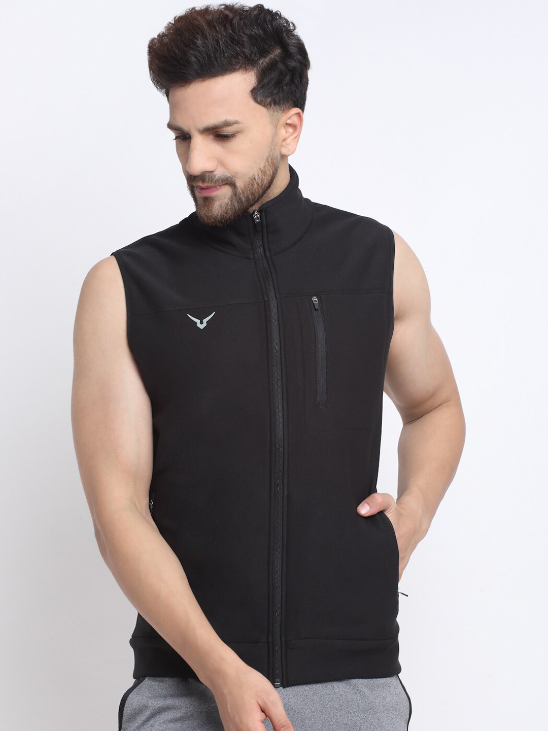 Buy Invincible Men Black Lightweight Training Or Gym Sporty Jacket ...
