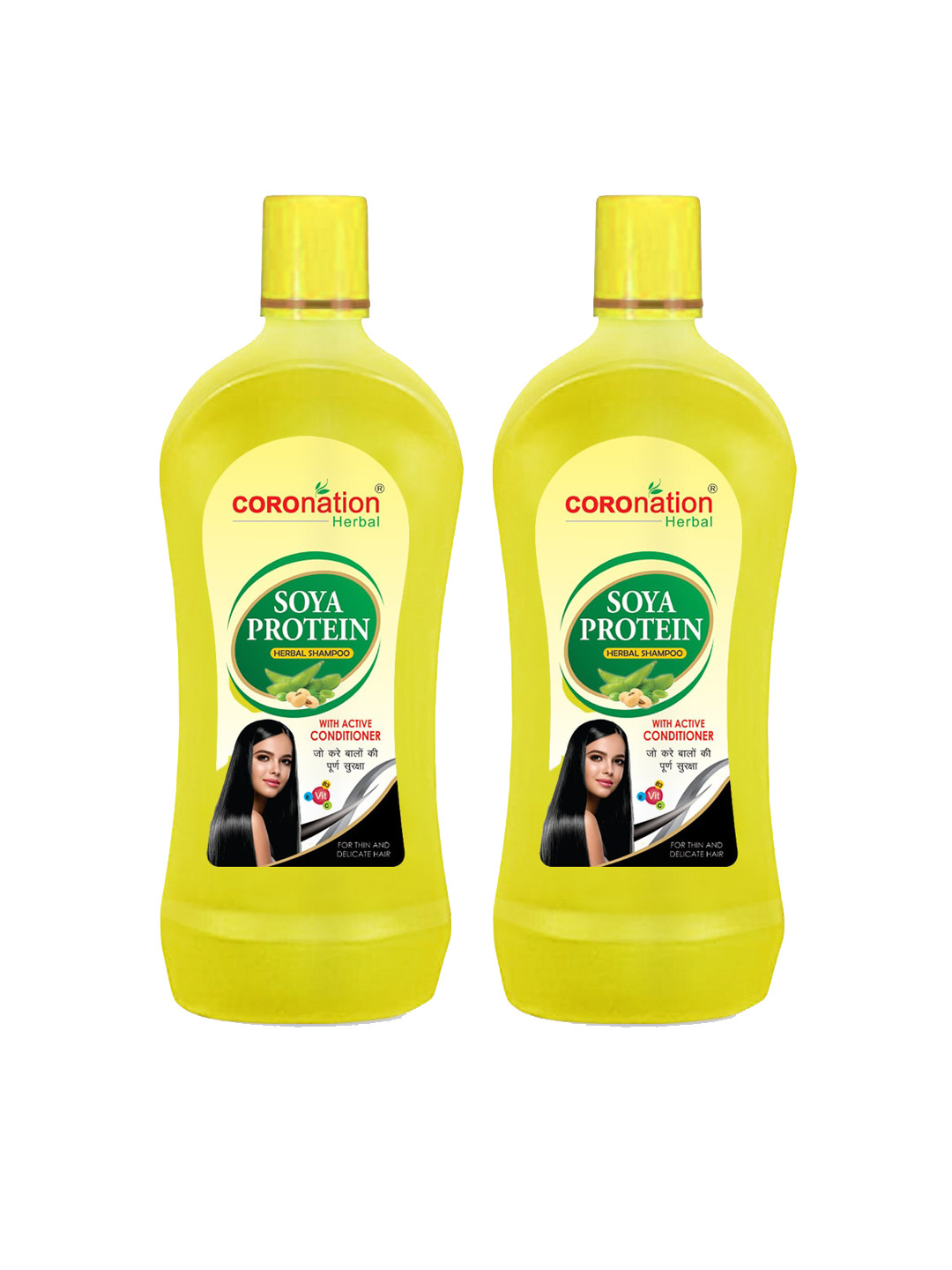 Buy COROnation Set Of 2 Soya Protein Herbal Shampoo With Active ...