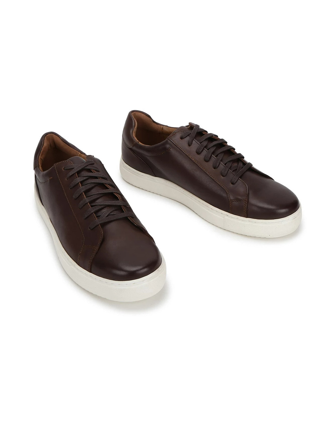 Buy Marks & Spencer Men Brown Leather Sneakers - Casual Shoes for Men ...
